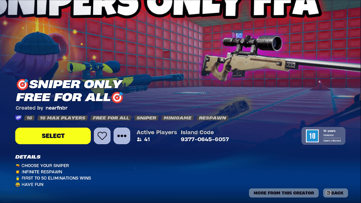 Fortnite Sniper Only map codes