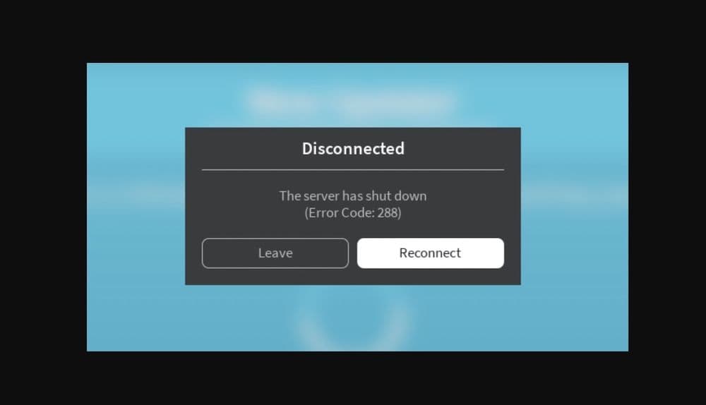 What does code 288 mean in Roblox?