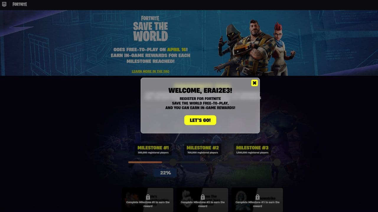 Fortnite STW register: Guide to play Fortnite Save the World free