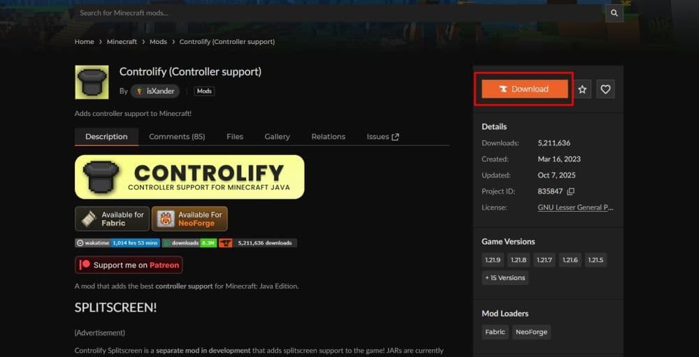 Minecraft Controlify Mod: How to install and use