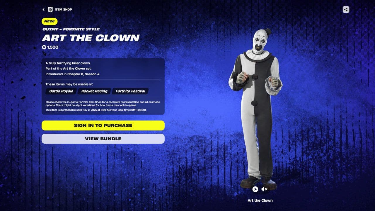 How to get Art the Clown skin and cosmetics in Fortnite during ...