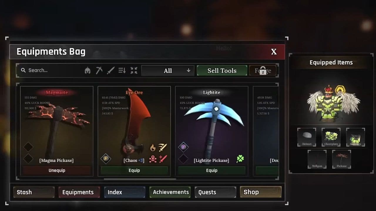 Roblox The Forge pickaxe guide: Best pickaxes, progression & more