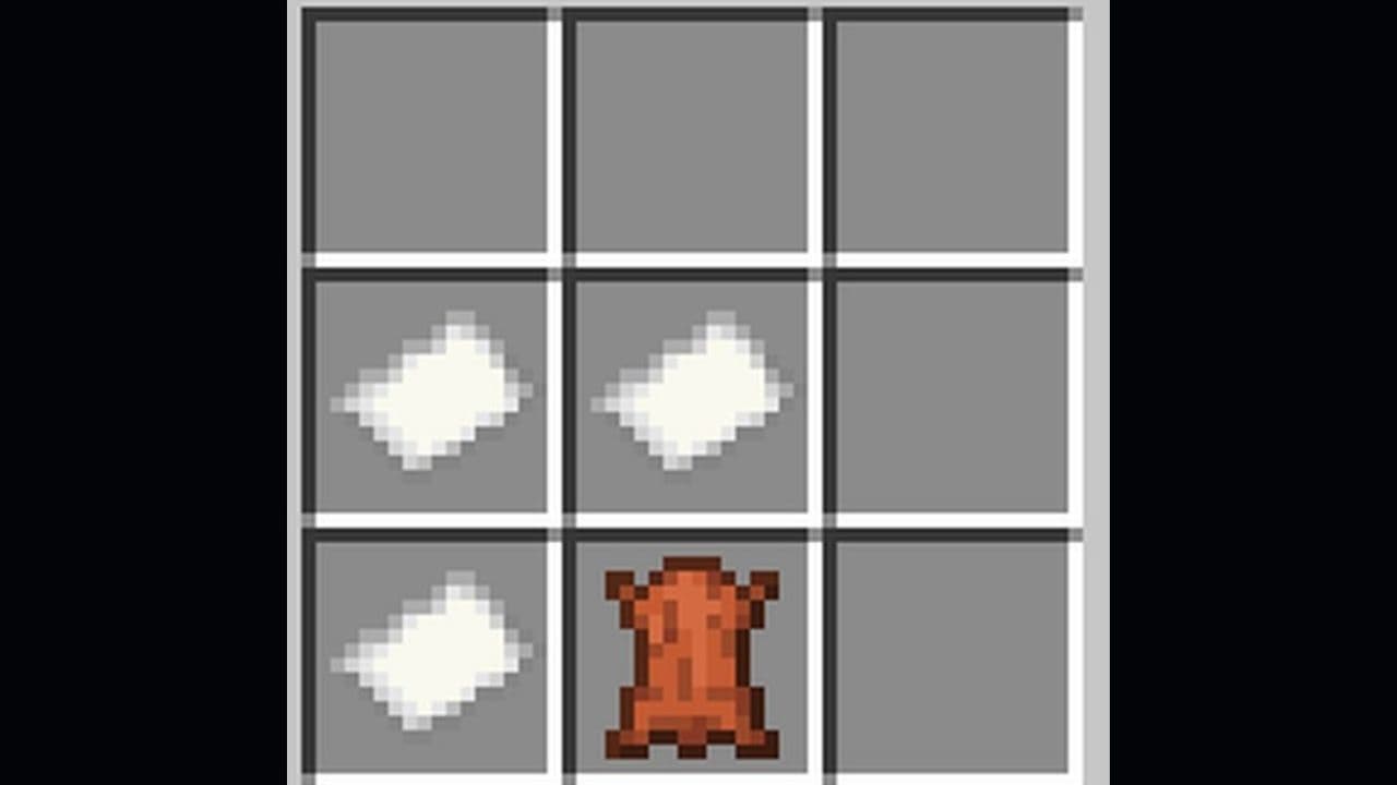 Minecraft book recipe with book and quill, bookshelf, and more