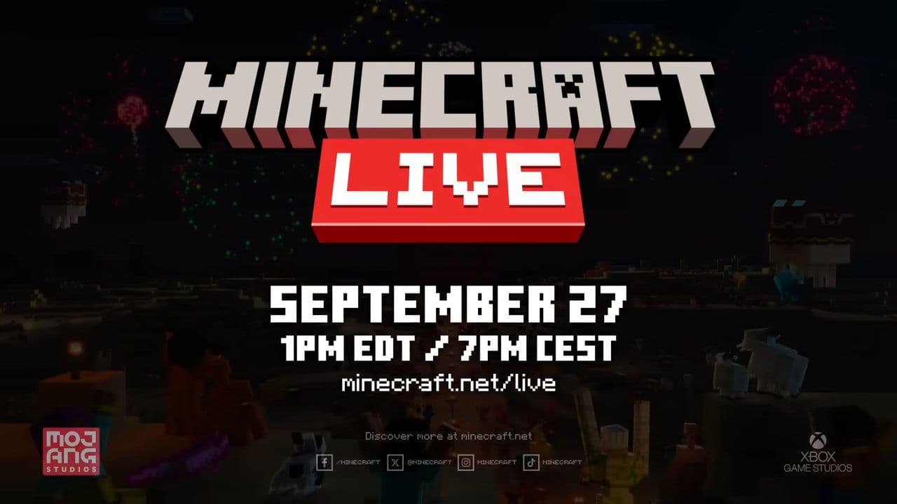Minecraft Live 2025 scheduled for September 27 with new game drop ...