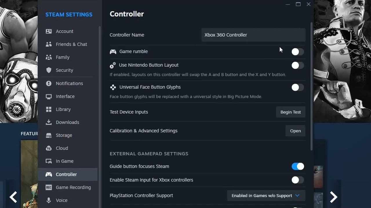 How to turn off controller vibration in Fortnite