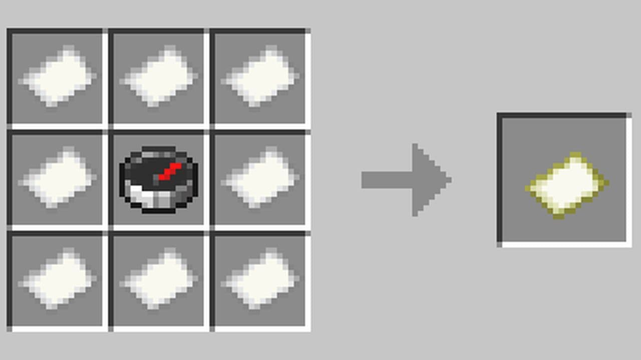 Minecraft paper recipe in 4 steps
