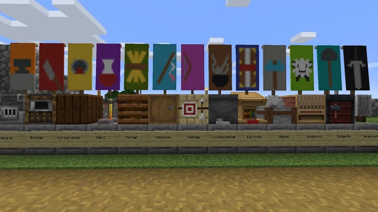 Minecraft banner recipe with all banner patterns