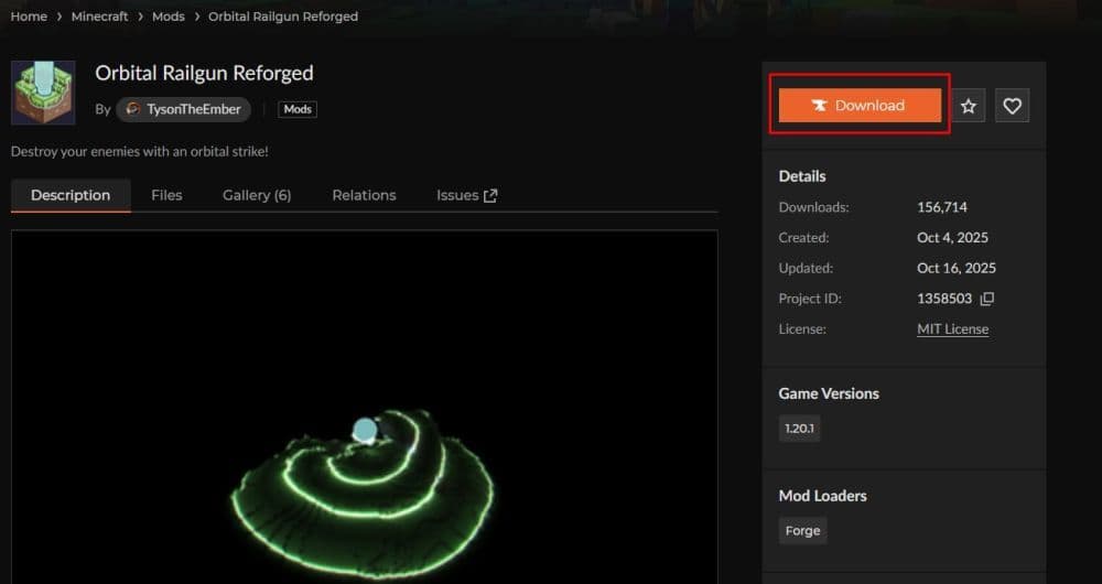 Minecraft Orbital Railgun Mod: Complete guide to download, craft and use the weapon