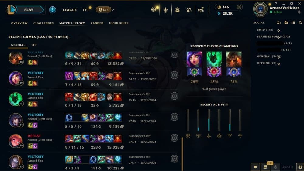 Can I see my League of Legends match history?