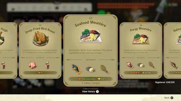All Tears of the Kingdom recipes