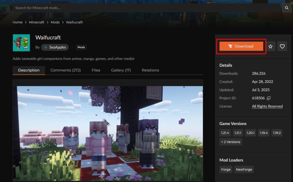 Minecraft Waifucraft Mod: Features and community reception